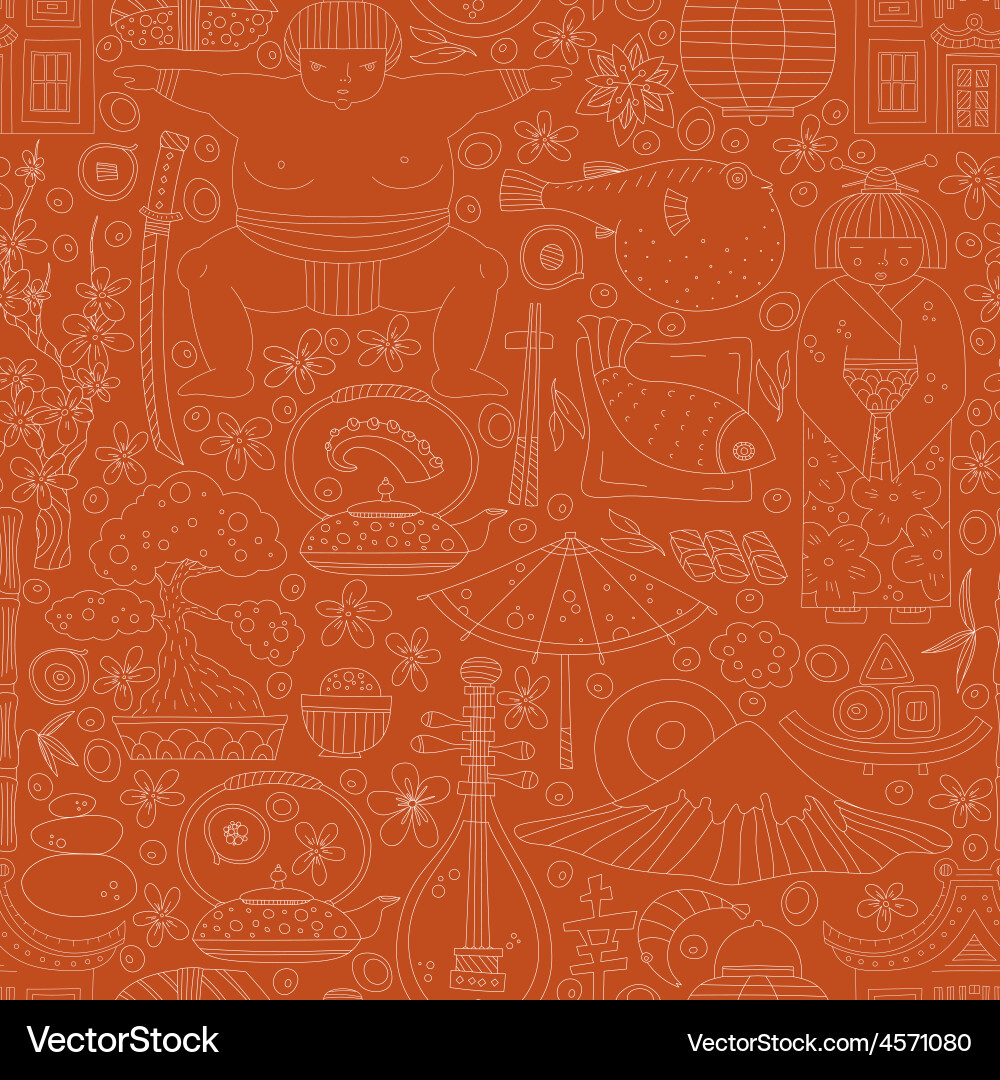 Japanese Sakura Pattern Royalty Free Vector Image