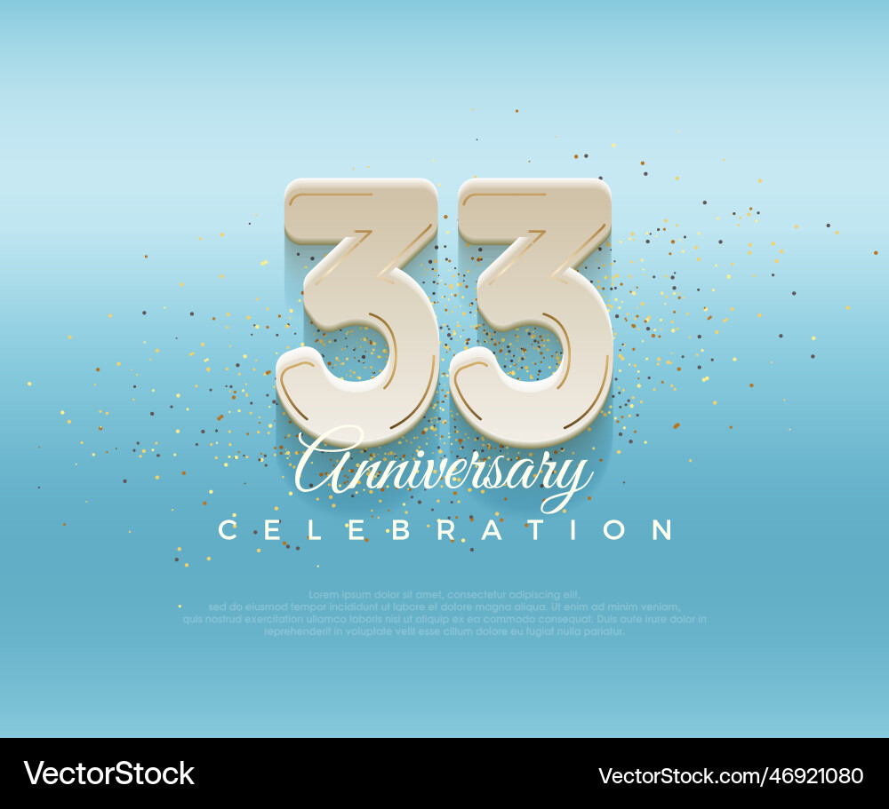 Modern bold number 33rd anniversary premium Vector Image