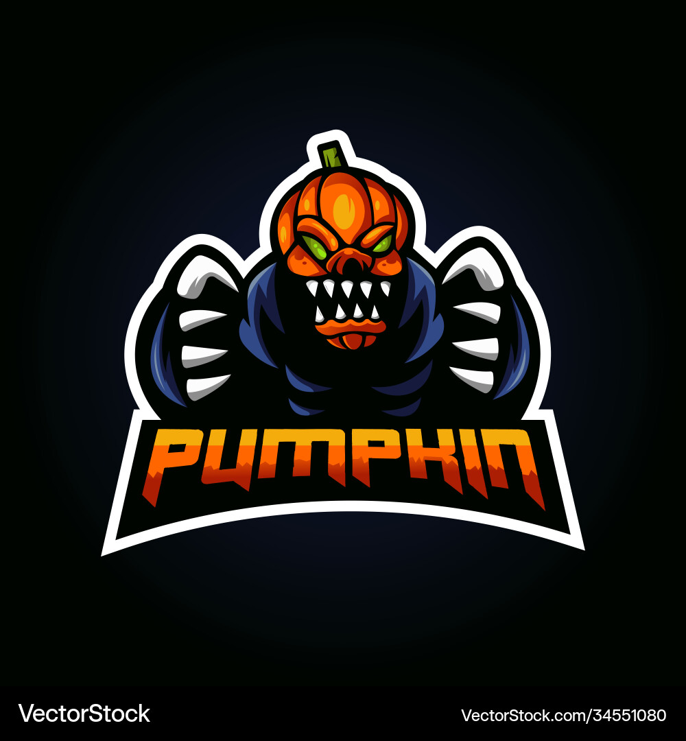 Pumpkin mascot logo Royalty Free Vector Image - VectorStock