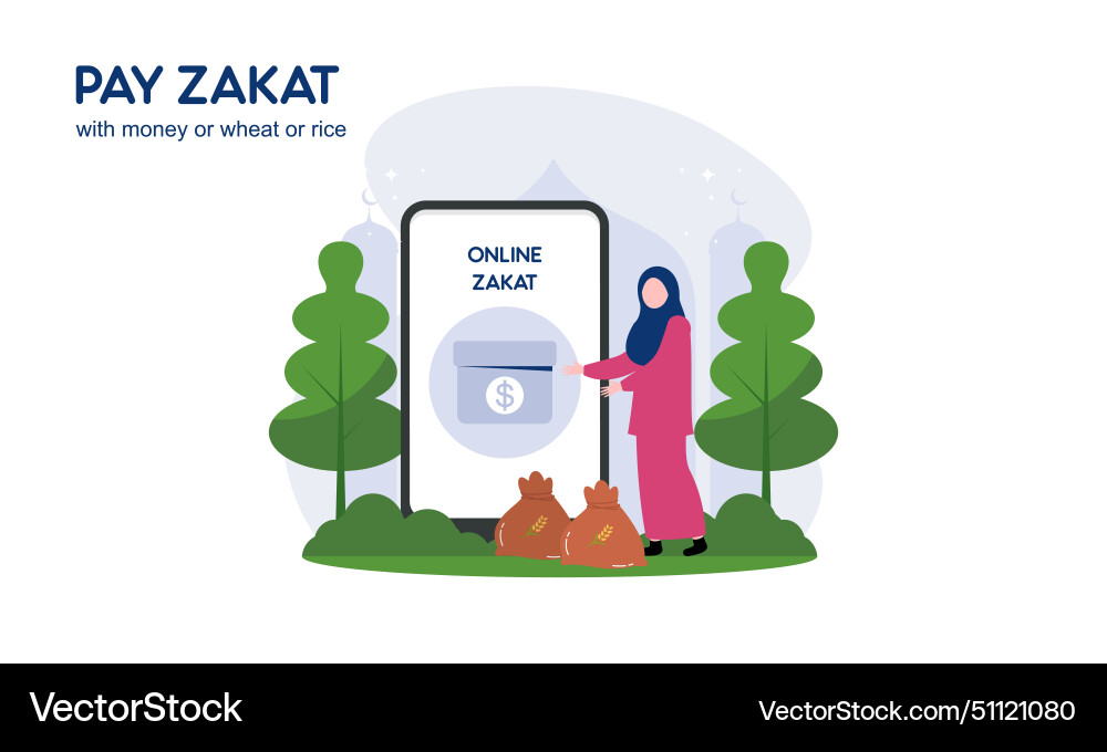 Ramadan pay zakat and share with other Royalty Free Vector
