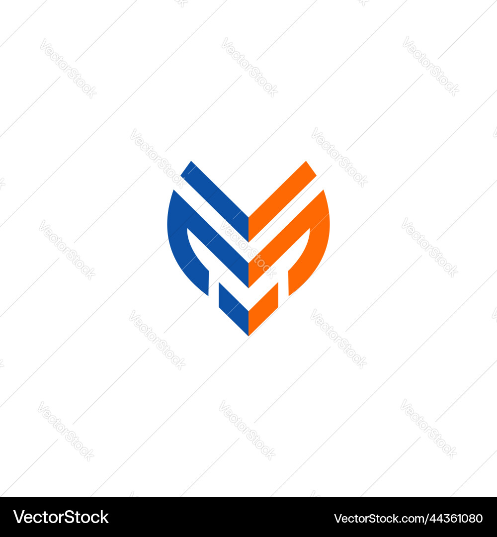 Shield abstract m initial logo Royalty Free Vector Image
