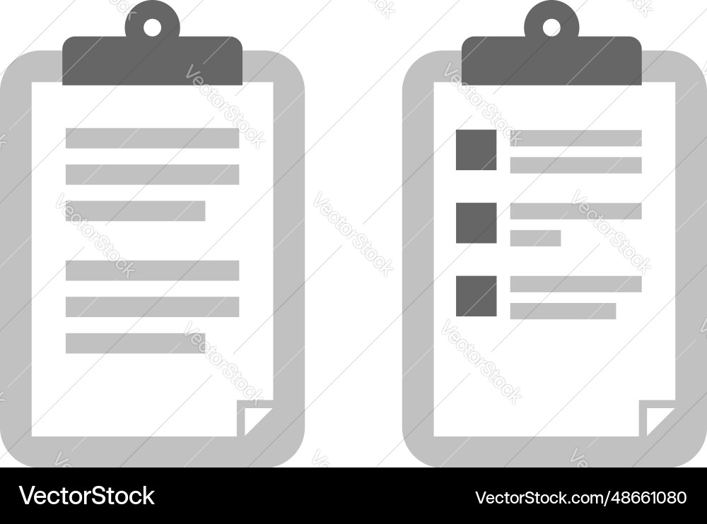 Simple clipboard icon set Royalty Free Vector Image