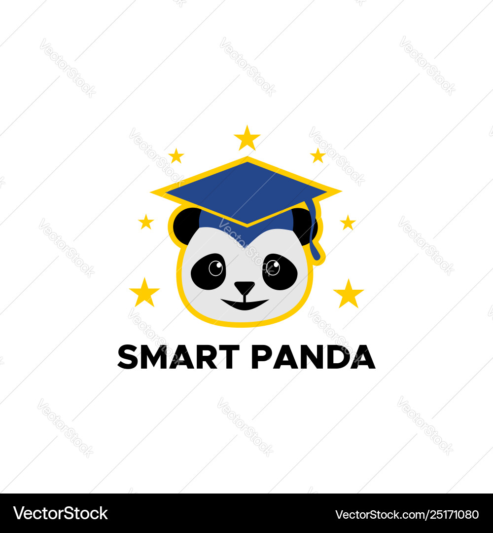 Smart panda Logo Lizenzfreies Vektorbild - VectorStock