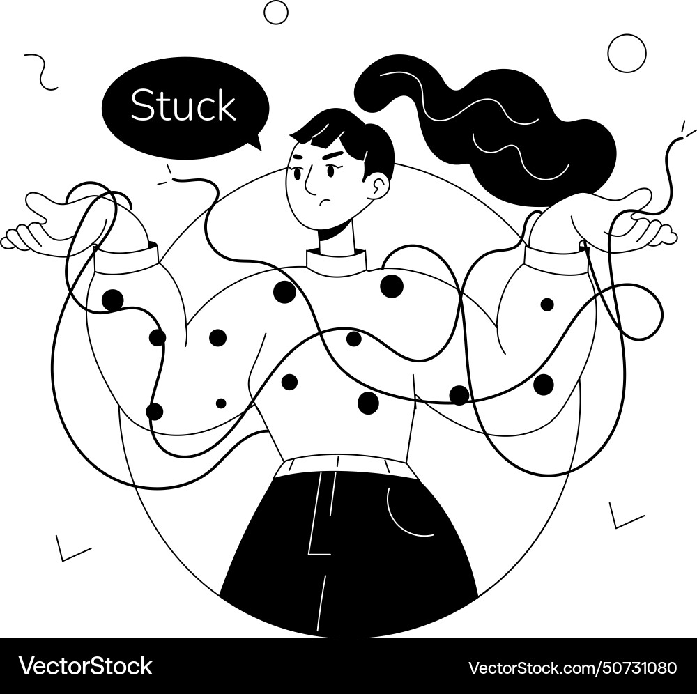 Stuck Royalty Free Vector Image - VectorStock