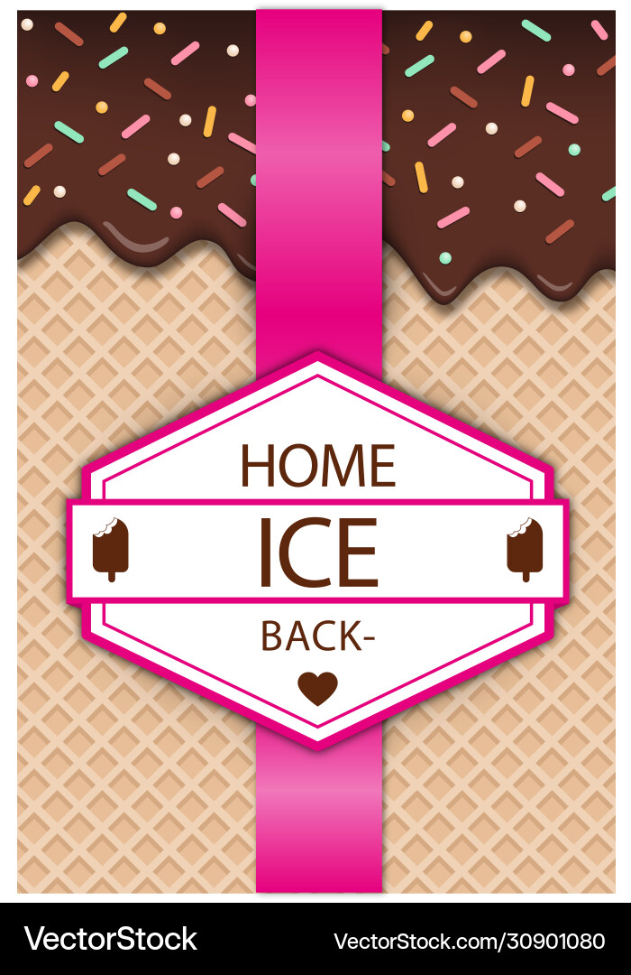 Tan ice cream wafer sprinkles background Vector Image