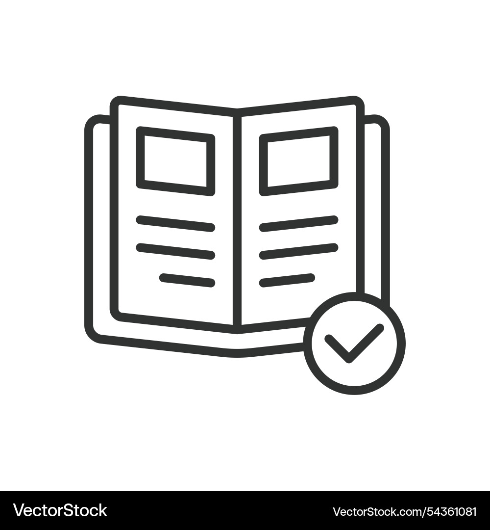 Book complete icon in line design book complete Vector Image