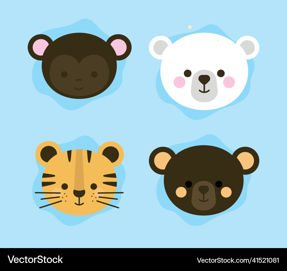 Cute little animals Royalty Free Vector Image - VectorStock