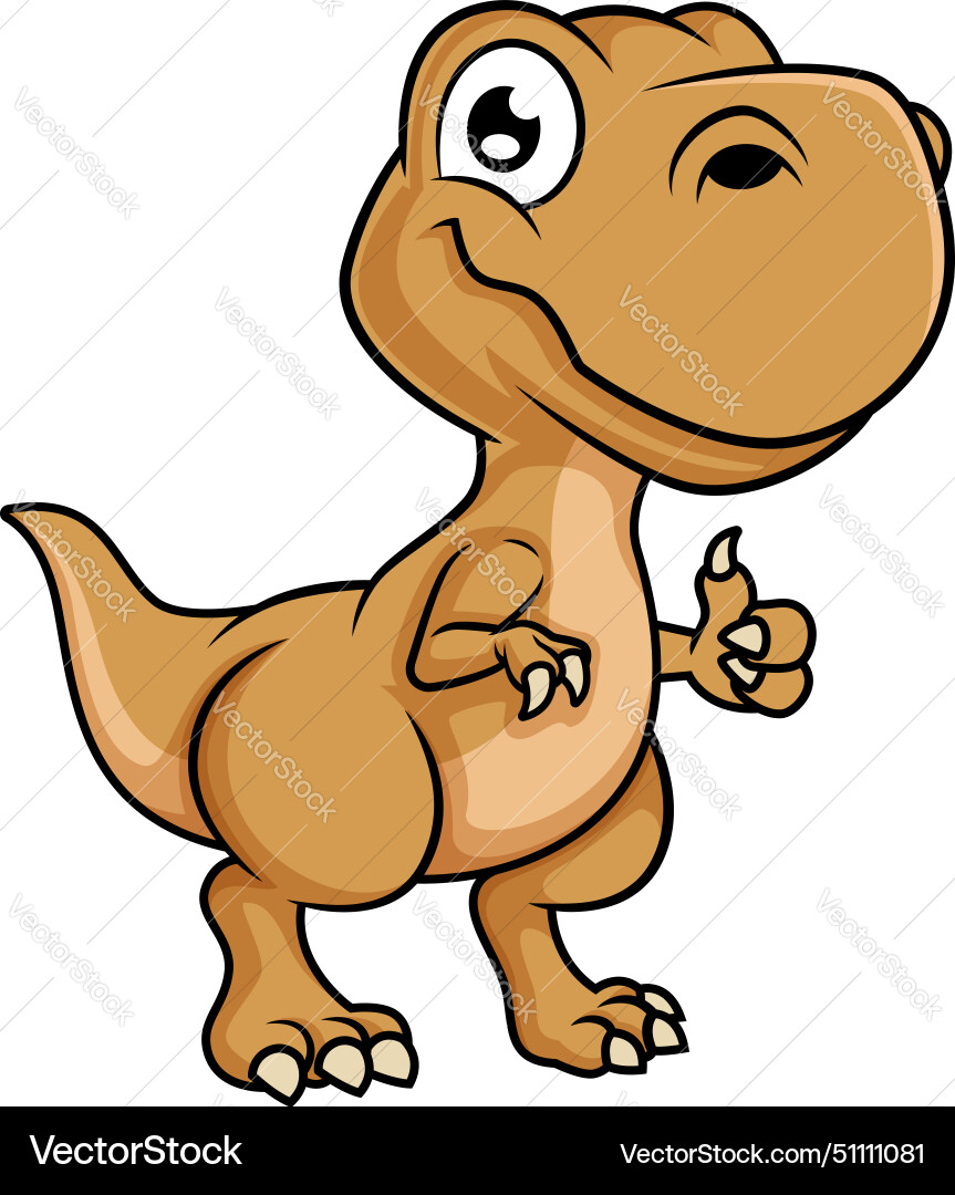Cute t-rex dinosaur cartoon clip art Royalty Free Vector
