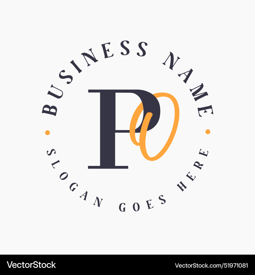 Elegant letter po initials logo for corporate Vector Image