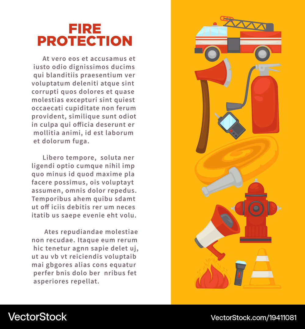 Fireman profession and fire secure protection Vector Image