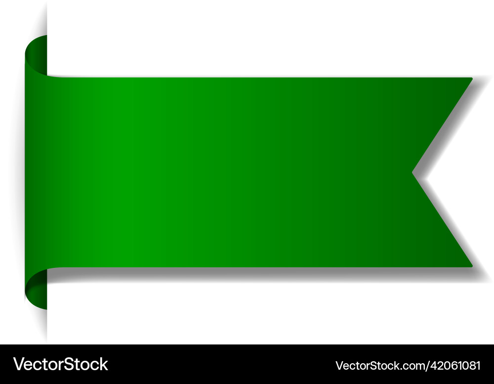 Green banner design on white background Royalty Free Vector