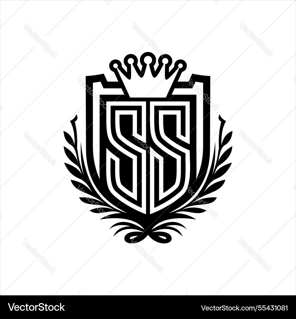 Heraldic SS Shield Logo Royalty Free Vector Image