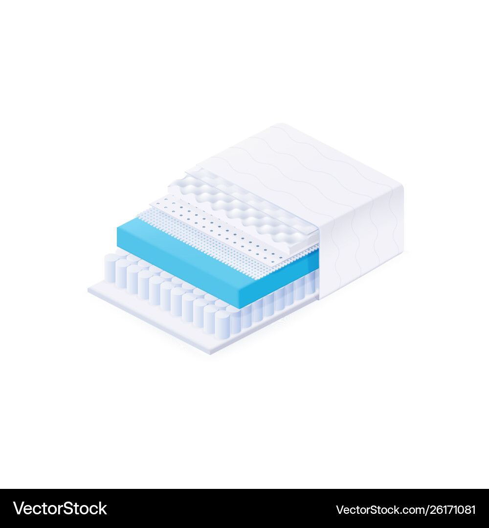 Inside layers mattress - half cut materials Vector Image