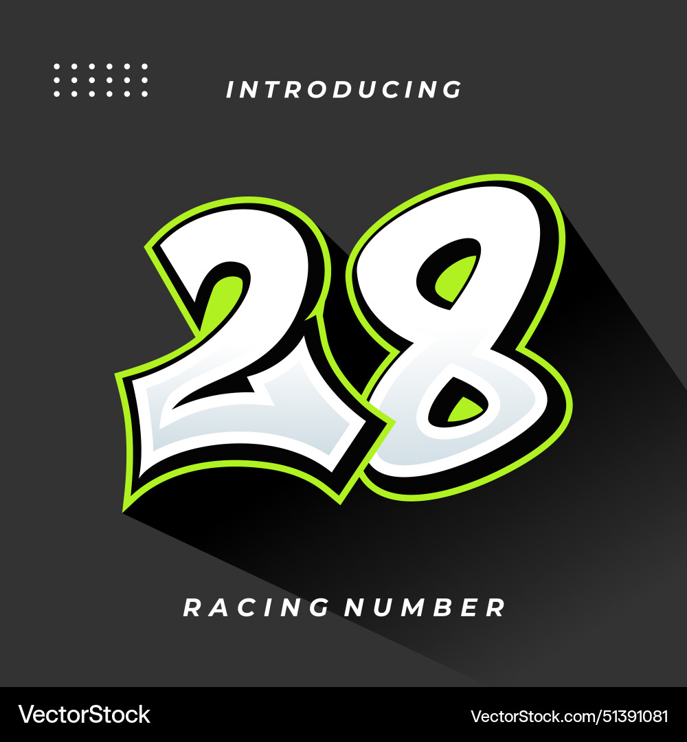 Premium decal racing number template Royalty Free Vector