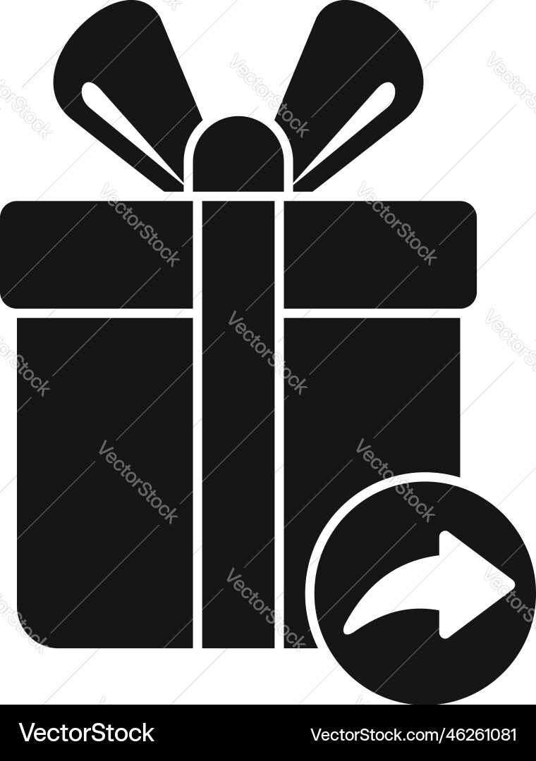 Return gift box icon simple product Royalty Free Vector