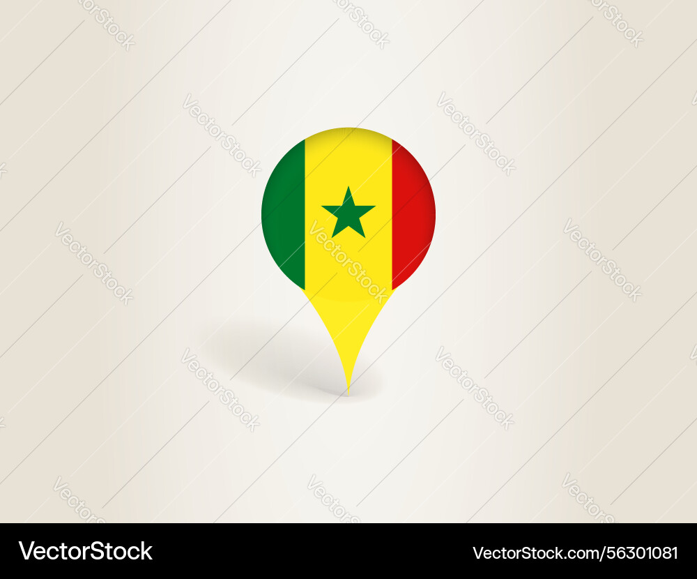 Senegal Flag Pin Icon Royalty Free Vector Image