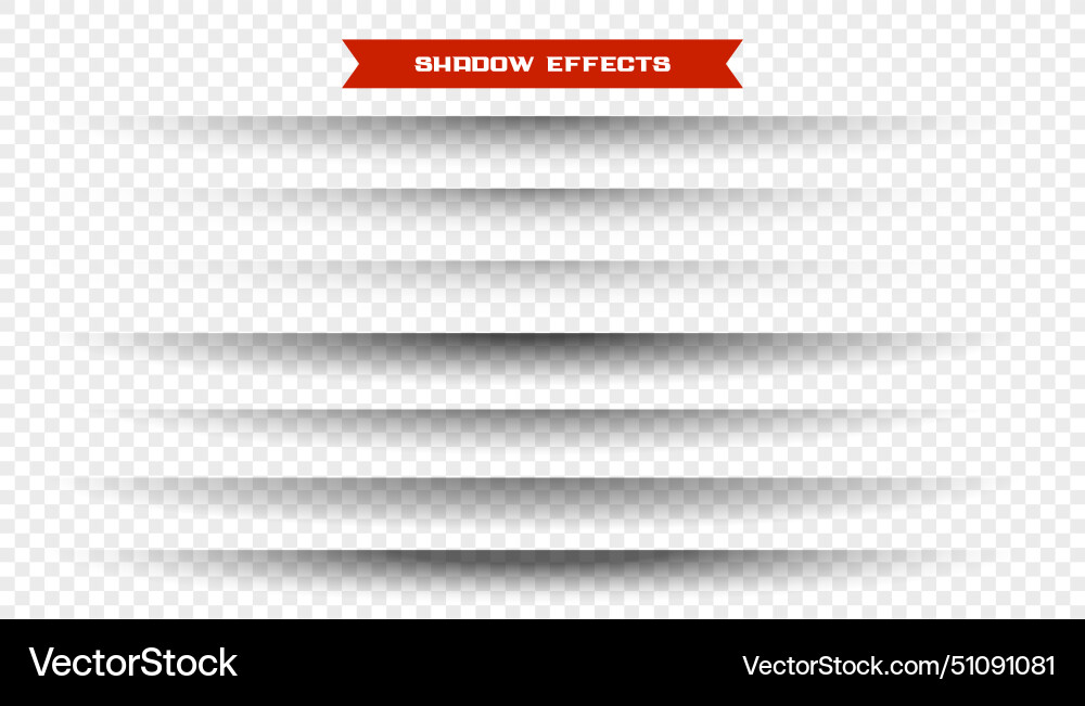 Set of wide linear shadow on transparent Vector Image