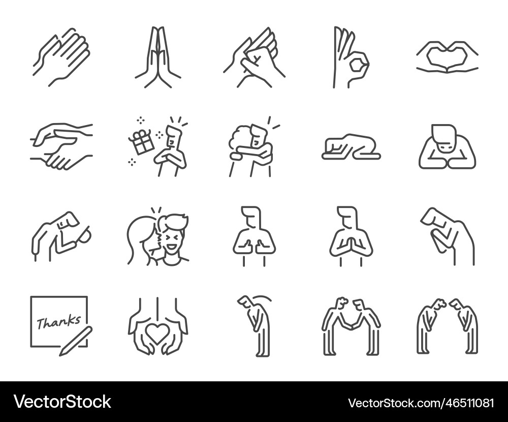 Danke Icon Set Lizenzfreies Vektorbild - VectorStock