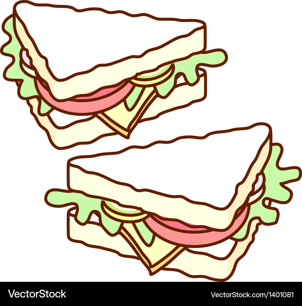 Two Sandwiches Royalty Free Vector Image - VectorStock