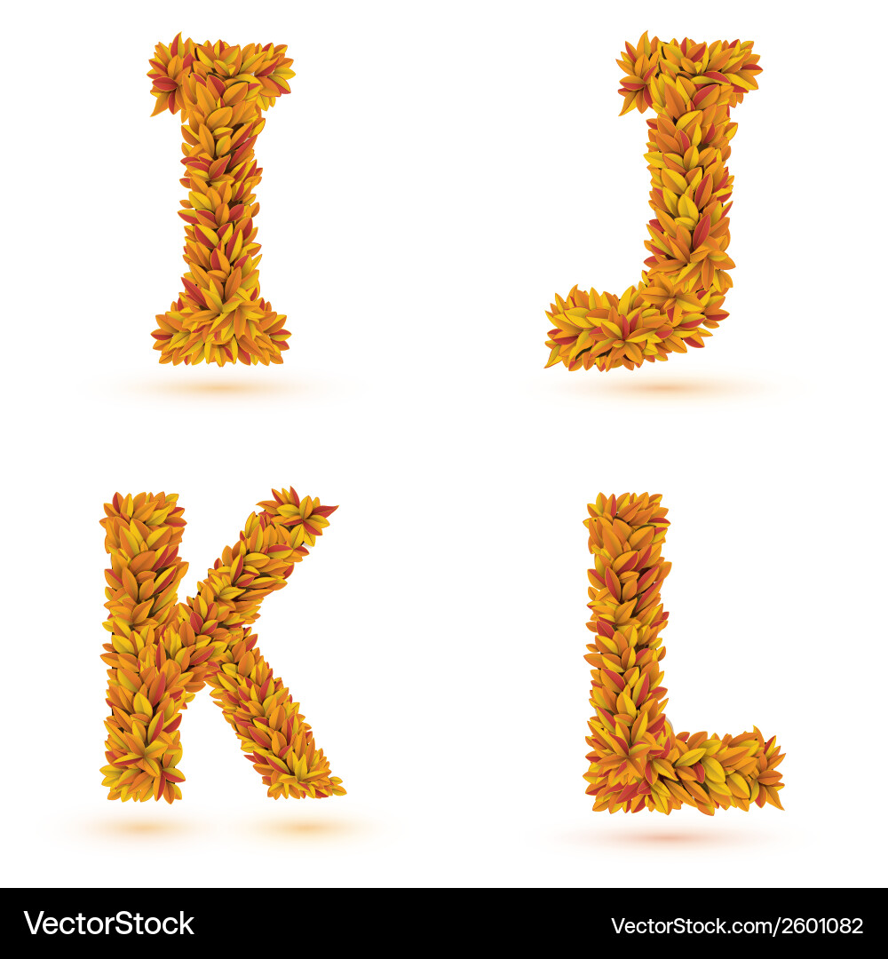 Autumn letters collection Royalty Free Vector Image