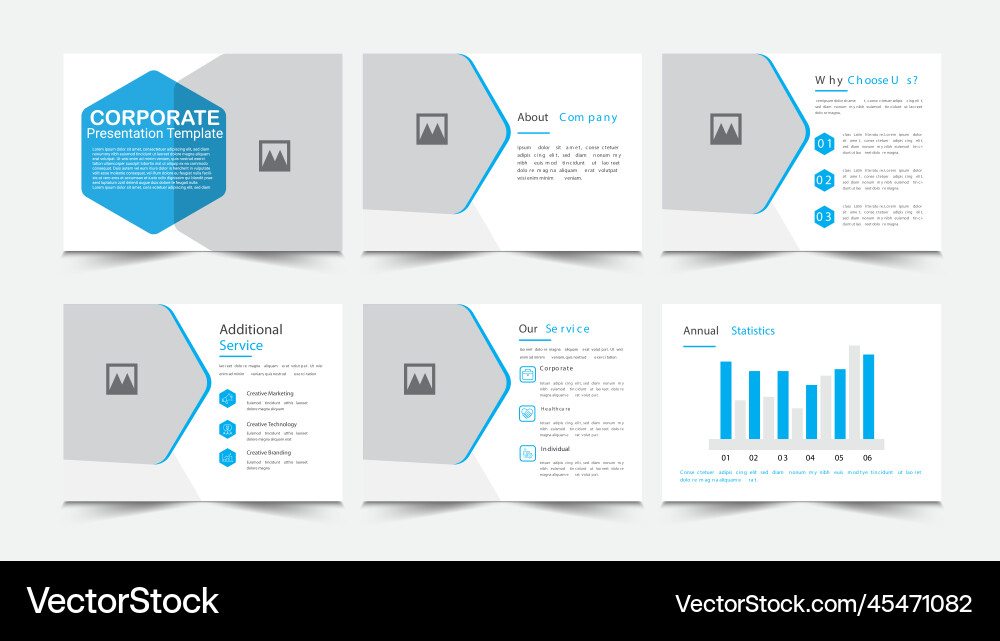 Business presentation powerpoint template d Vector Image
