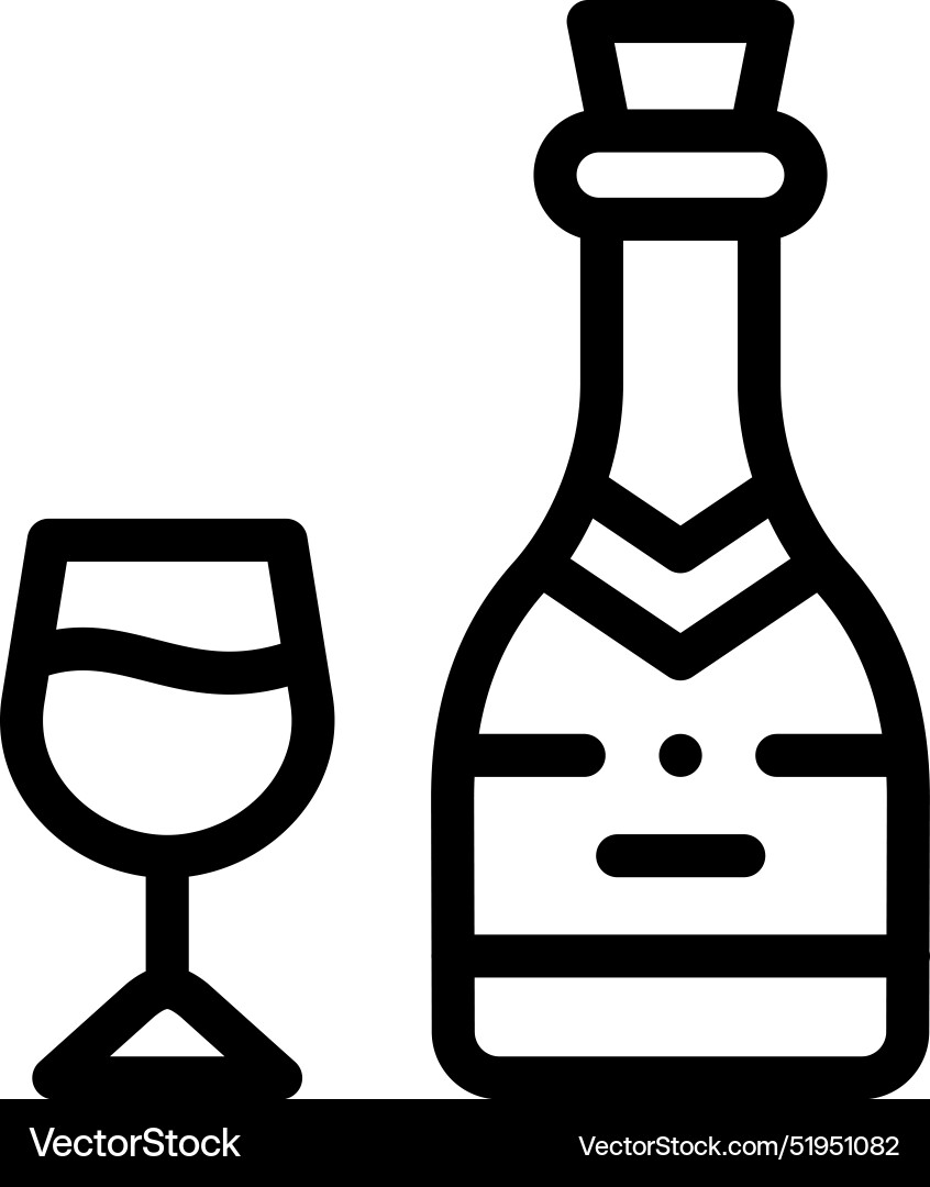 Champagne icon thin linear style design isolated Vector Image