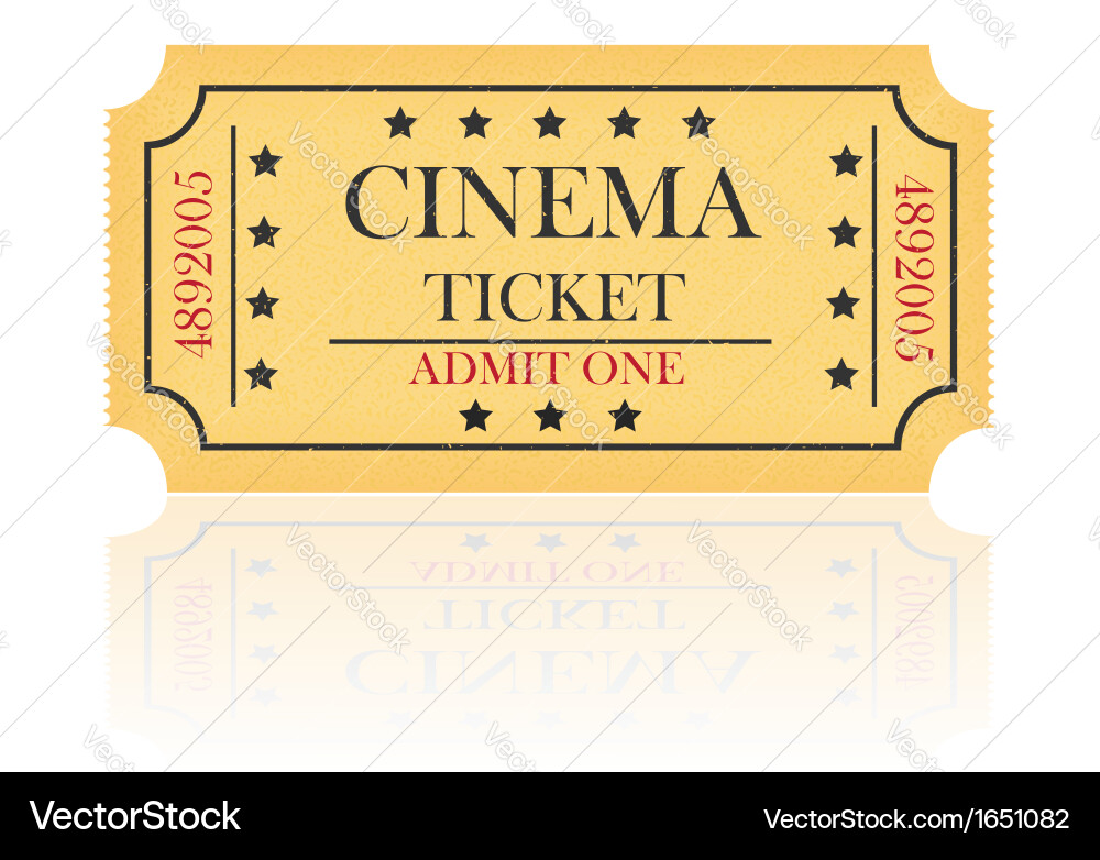 Cinema ticket Royalty Free Vector Image - VectorStock