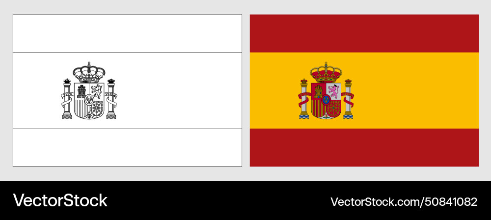 Coloring flag set of spain Royalty Free Vector Image