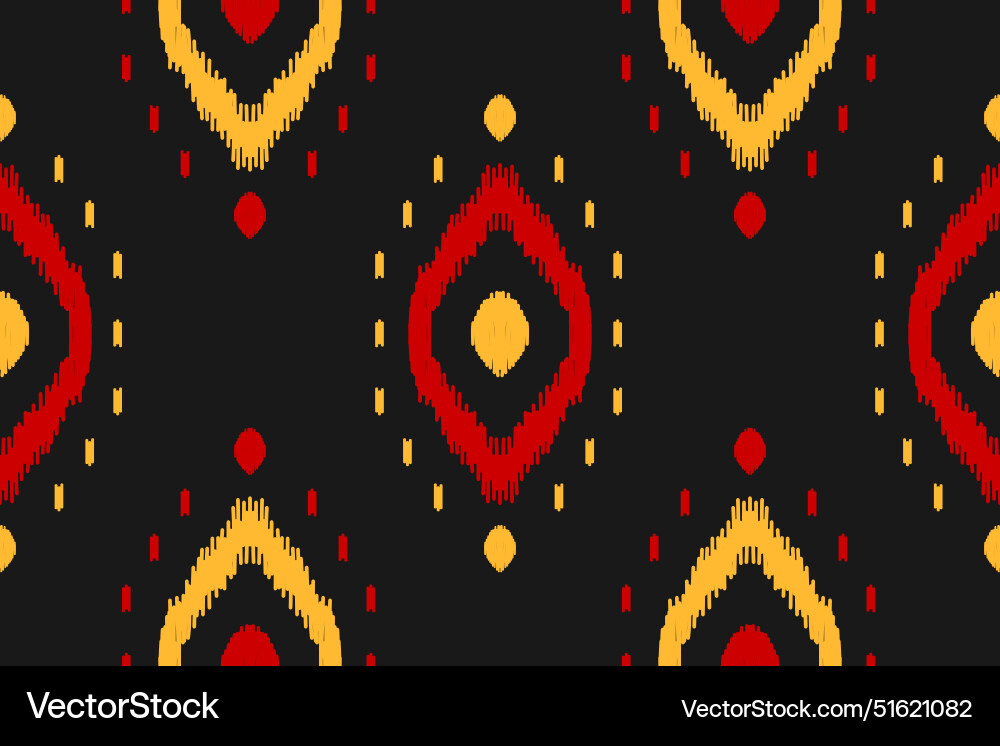Fabric ikat pattern art geometric ethnic seamless Vector Image