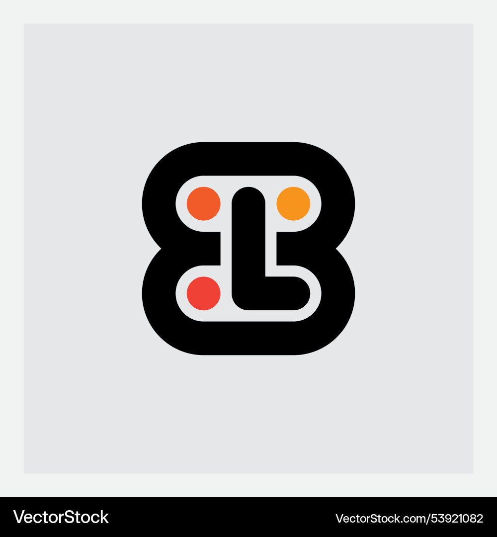 Innovative l8 logo design with vibrant color dots Vector Image