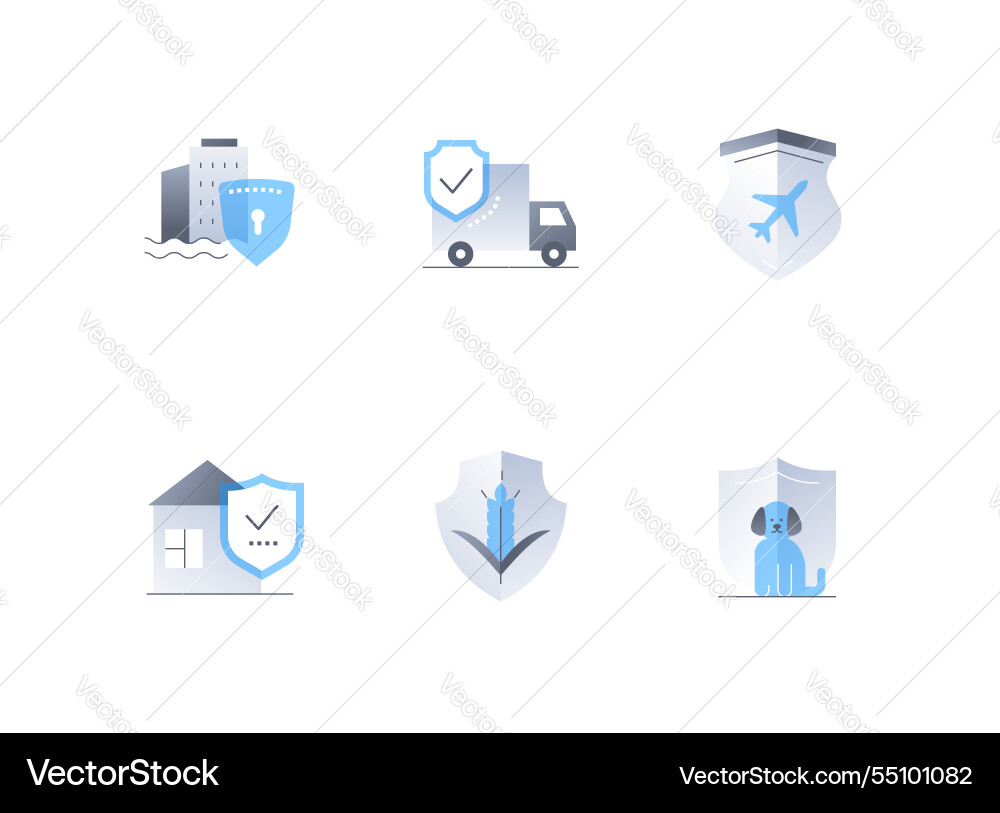 Insurance and protection - flat design style icons