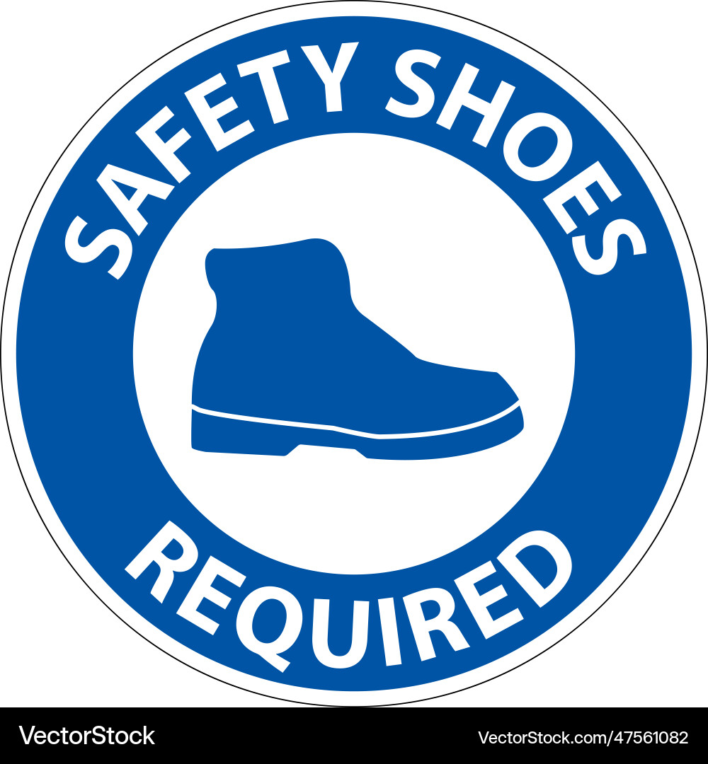 Label floor sign safety shoes required Royalty Free Vector