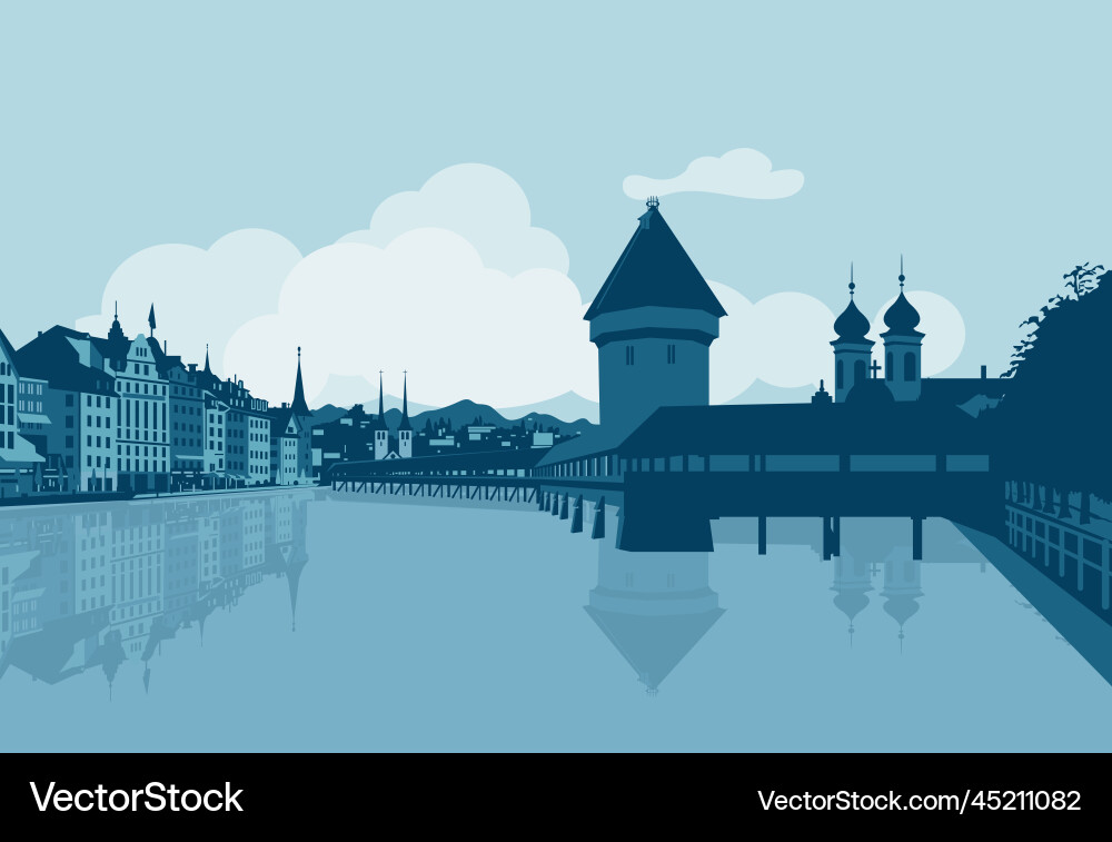 Luzern skyline Royalty Free Vector Image - VectorStock