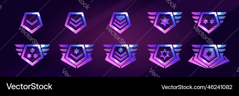Military Rank Achievement Badges Royalty Free Vector Image