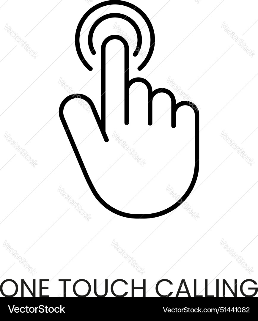 One touch calling line icon for packaging Vector Image