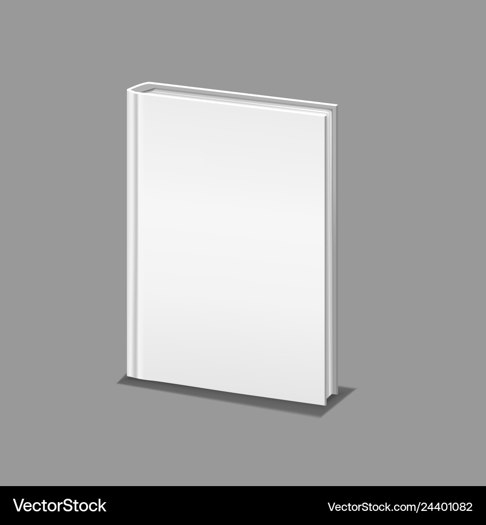 Realistic detailed 3d white blank hardcover book Vector Image