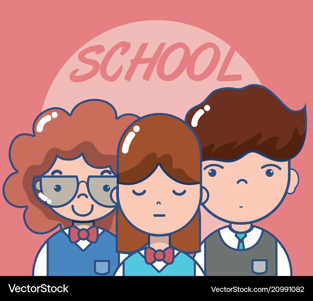 School teachers and students Royalty Free Vector Image