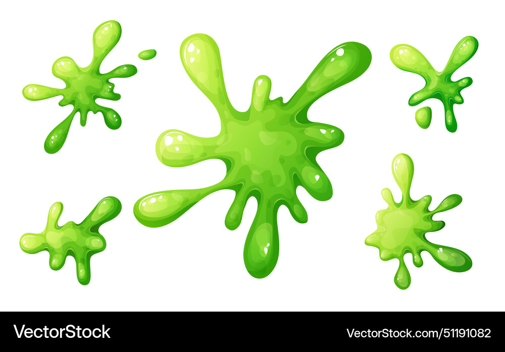 Set of dripping slime splash cartoon element Vector Image