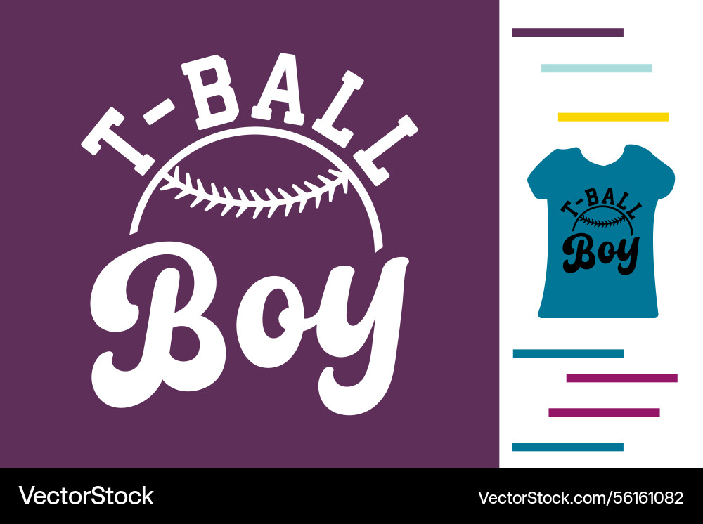 T-ball boy t shirt design Royalty Free Vector Image