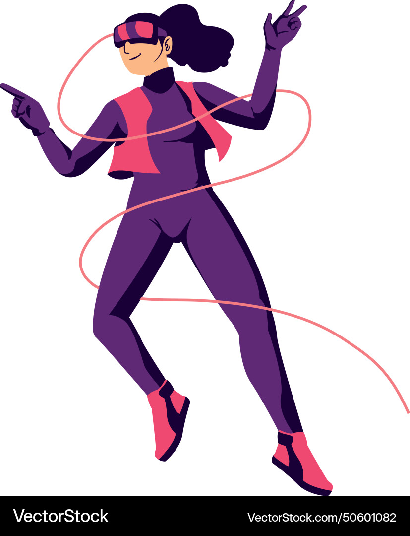 Virtual reality woman Royalty Free Vector Image