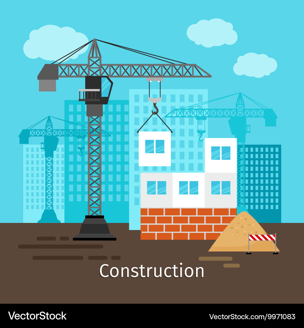 Construction Crane Building Site Royalty Free Vector Image