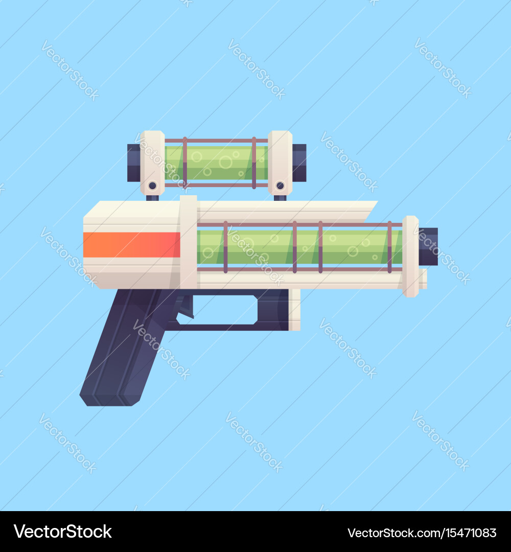 Flat cartoon sci-fi gun blaster with acid liquid Vector Image
