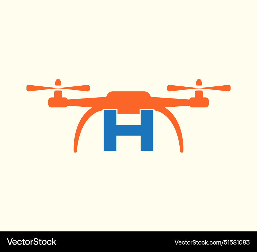 H letter drone logo Royalty Free Vector Image - VectorStock