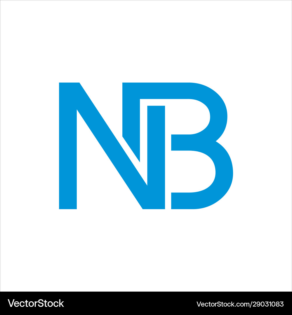 Initial letter nb logo Royalty Free Vector Image