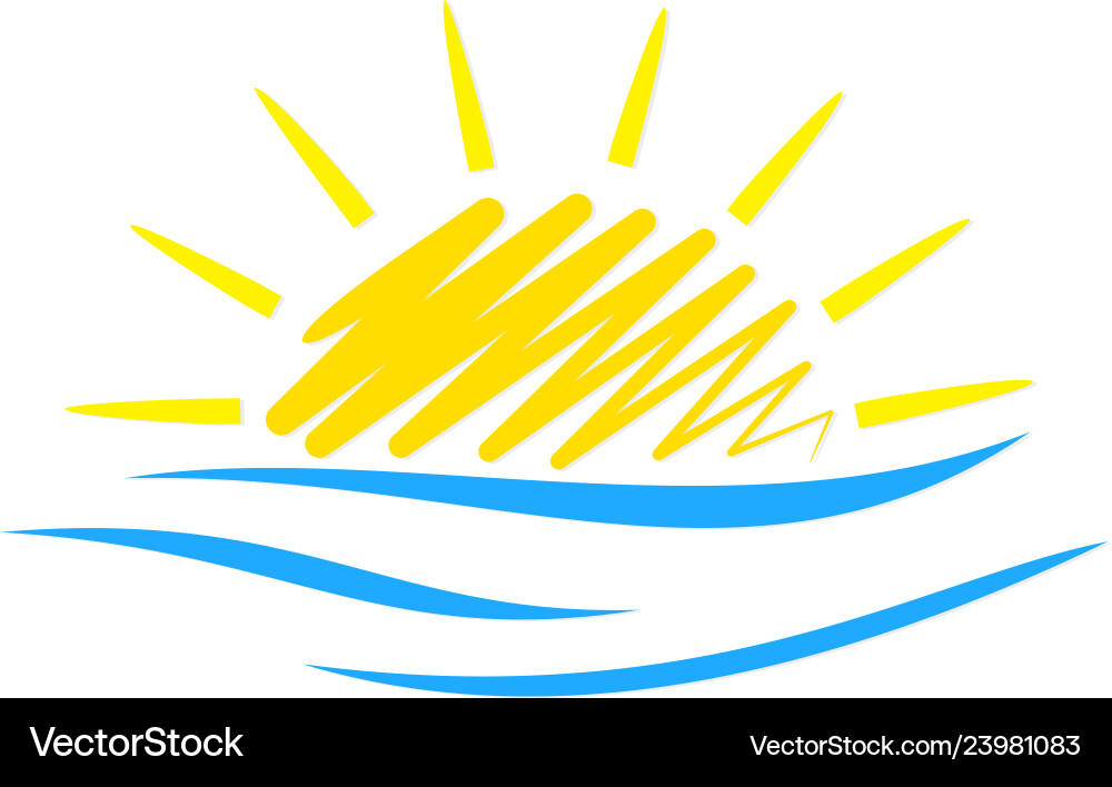 Logo sun and sea Royalty Free Vector Image - VectorStock