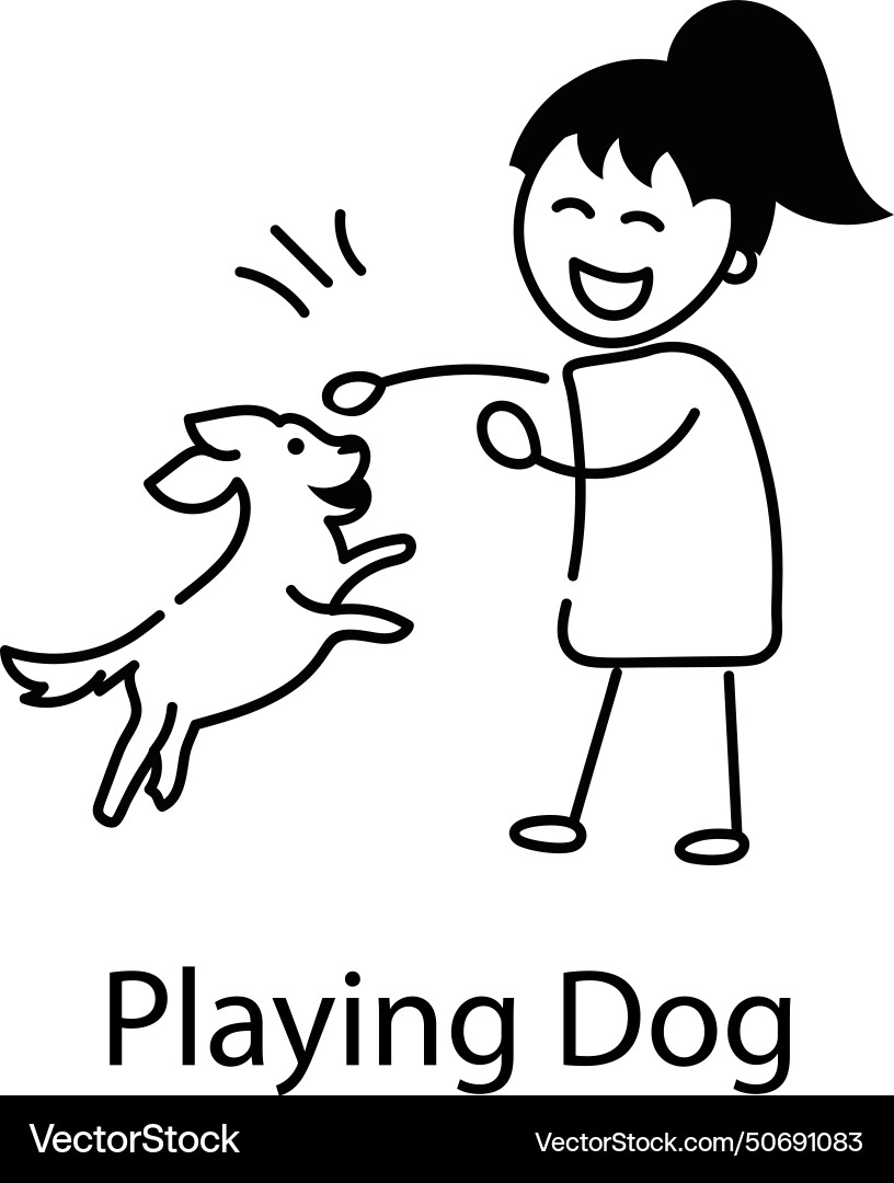 Playing dog Royalty Free Vector Image - VectorStock