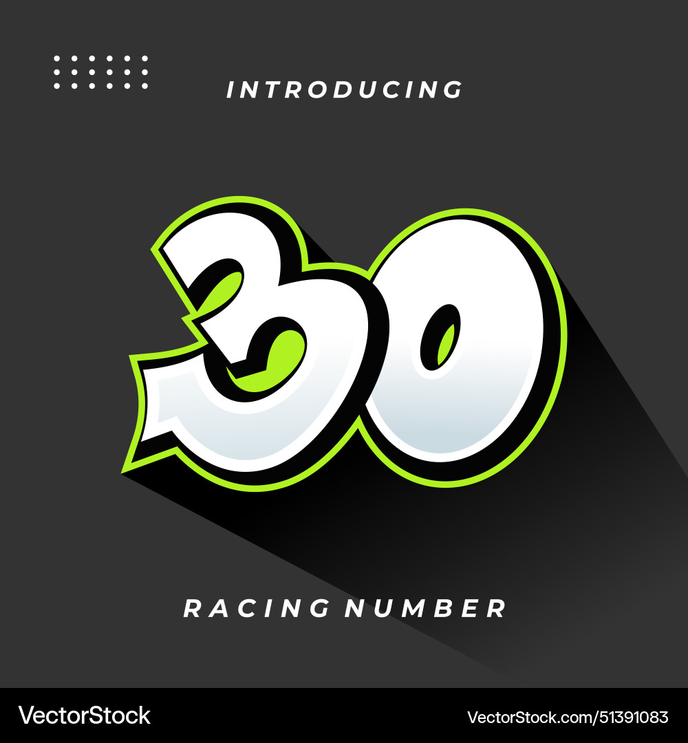 Premium decal racing number template Royalty Free Vector