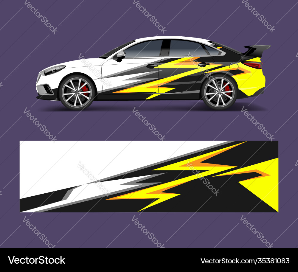 Racing car wrap design for custom Royalty Free Vector Image