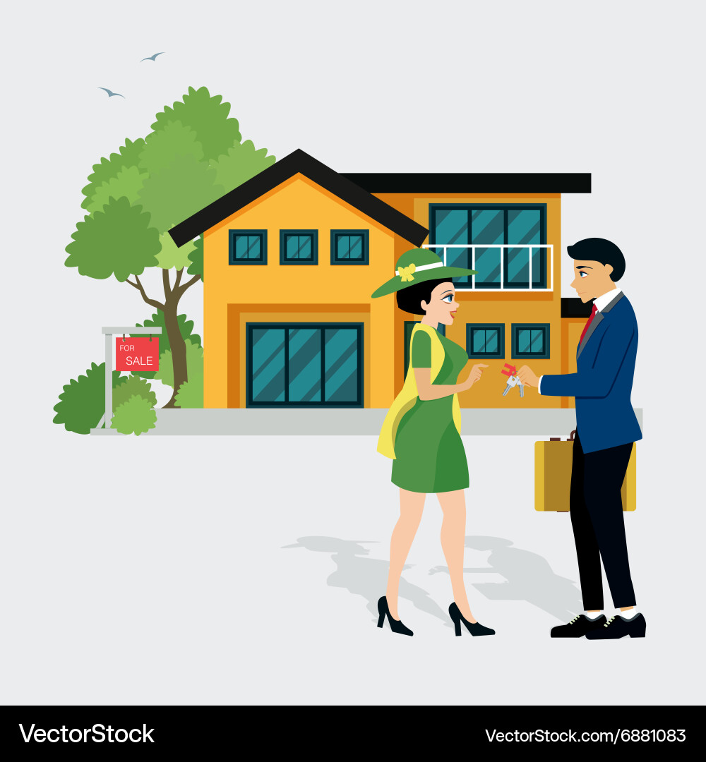 Sell house Royalty Free Vector Image - VectorStock