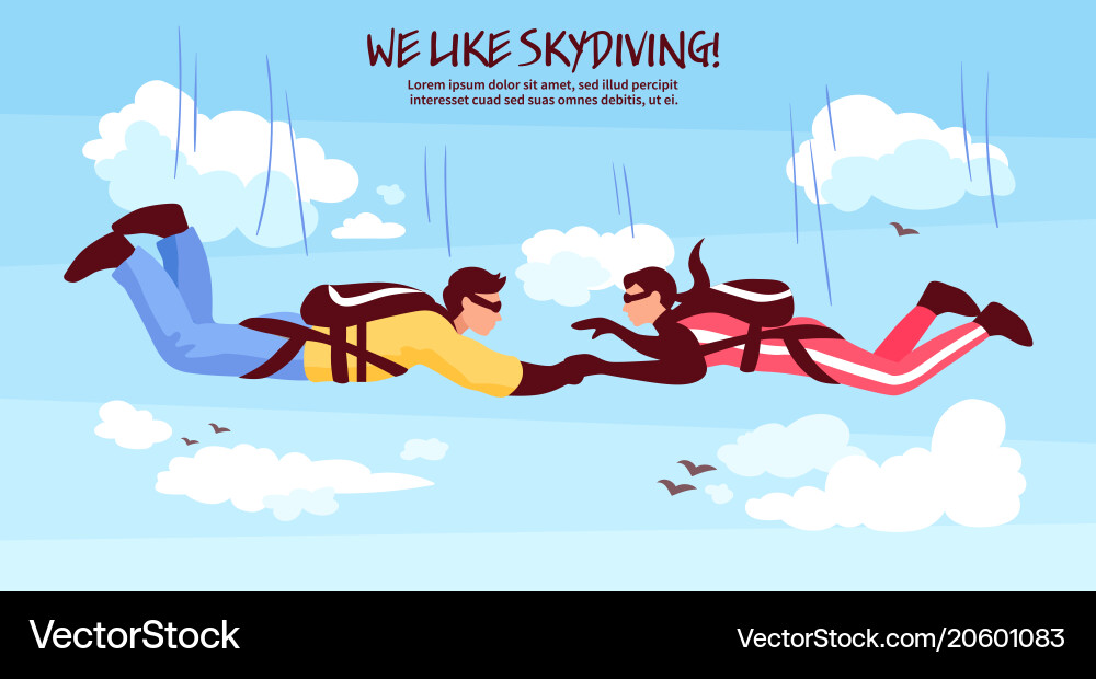 Skydiving team Royalty Free Vector Image - VectorStock